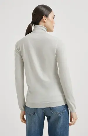 Brunello Cucinelli Cashmere And Silk Blend Sweater - Pearl Grey
