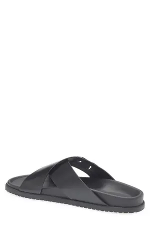 Dolce & Gabbana Logo Leather Slide Sandal
