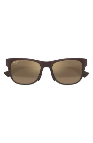 Maui Jim Kapeau Rectangular Sunglasses - Metal Matte Brown/hcl Bronze