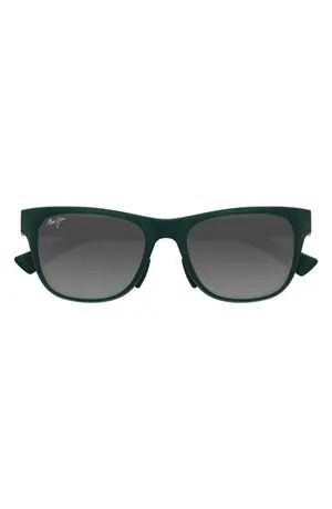 Maui Jim Kapeau Rectangular Sunglasses - Metal Matte Green/ Grey