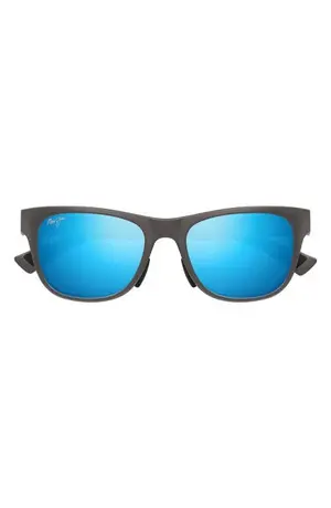 Maui Jim Kapeau Rectangular Sunglasses - Metal Matte Grey/blue Hawaii