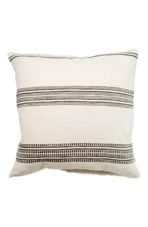CREATIVE WOMEN Aden Throw Pillow Cover - Natural W/ Gray
