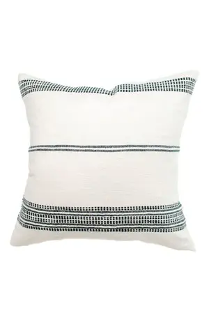 CREATIVE WOMEN Aden Throw Pillow Cover - Natural W/ Navy
