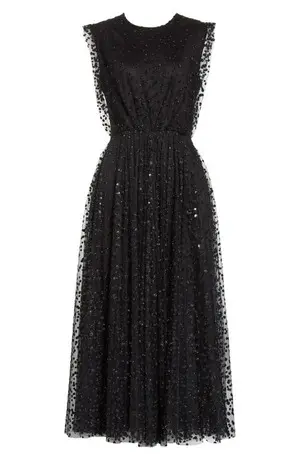 Co Sparkle Dot Tulle Midi Dress