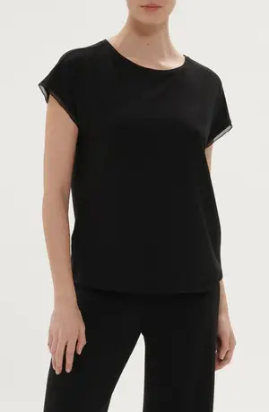Simone Perele Aurore Lace Trim Pajama T-shirt - Black