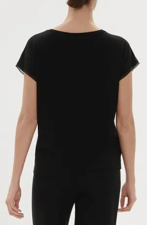 Simone Perele Aurore Lace Trim Pajama T-shirt - Black