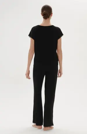 Simone Perele Aurore Lace Trim Pajama T-shirt - Black