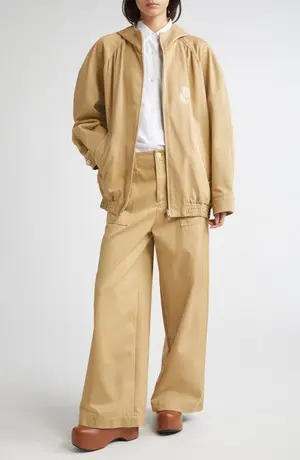 Marni Rose Embroidered Cotton Gabardine Pants