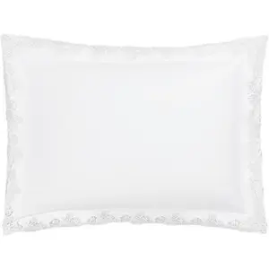 MATOUK Lace Piqué Cotton Sham - Virginia White