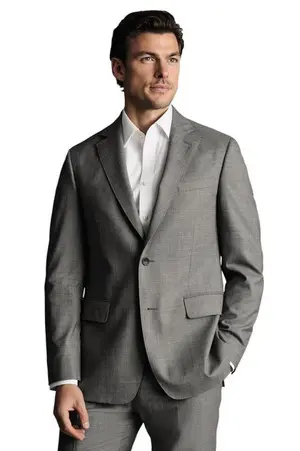 CHARLES TYRWHITT Sharkskin Suit Jacket - Grey