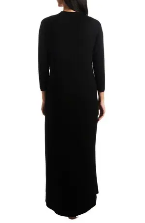 EVERLY GREY Juliana Maternity/nursing Caftan - Black