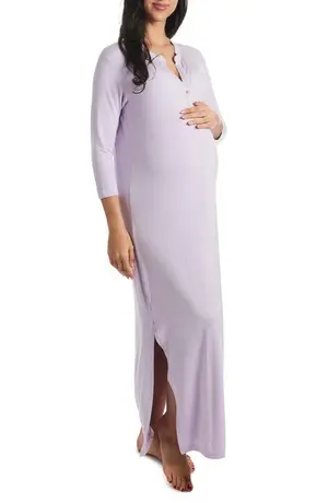 EVERLY GREY Juliana Maternity/nursing Caftan - Lavender