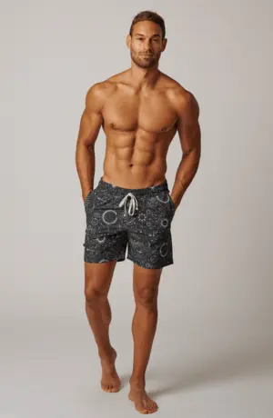 LEISURE LAB Celestial Print Swim Trunks