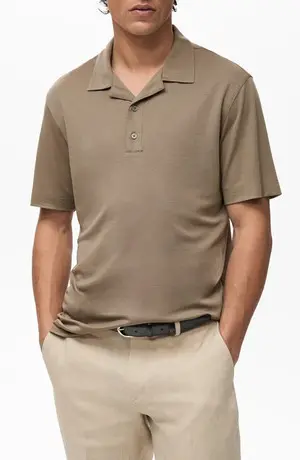 Mango Polo Shirt Mink Grey