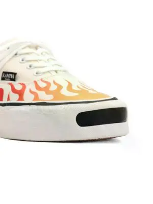 KAMIYA Herc Flame-pattern Vulcanized Sneakers - White