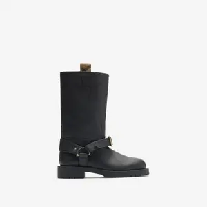 Burberry Leather Saddle Boots - Black