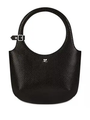 COURREGES Holy Leather Shoulder Bag - Black