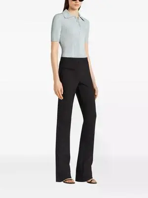 COURREGES Ribbed Short-sleeve Polo Top