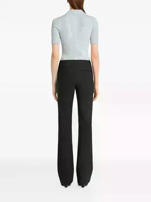COURREGES Ribbed Short-sleeve Polo Top