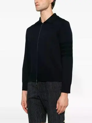 Thom Browne 4-bar Stripe Zipped Cardigan - Blue