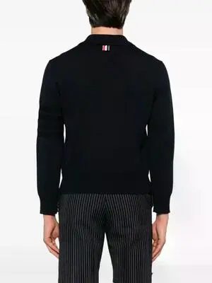 Thom Browne 4-bar Stripe Zipped Cardigan - Blue