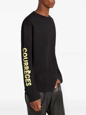 COURREGES Long-sleeve Logo-print T-shirt