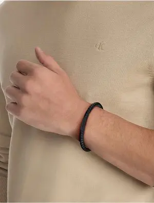 Calvin Klein Curved Beaded Bracelet - Black