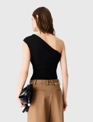 Maje Asymmetric Draped Bodysuit