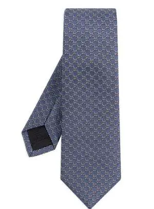 Gucci GG Jacquard Silk Neck Tie Perwinkle/blue