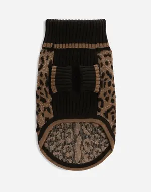 Dolce & Gabbana Wool Leopard Dog Sweater