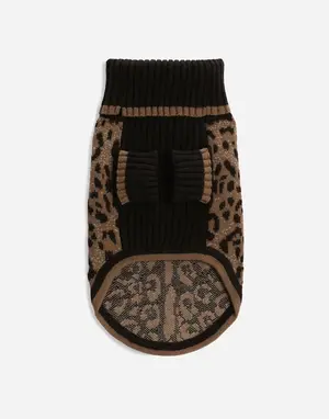 Dolce & Gabbana Wool Leopard Dog Sweater