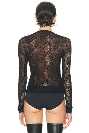 Attico Python Lace Top