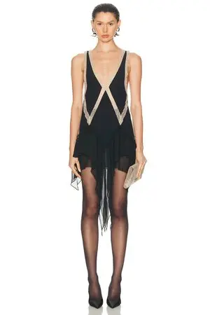 Attico V Neck Cocktail Dresses