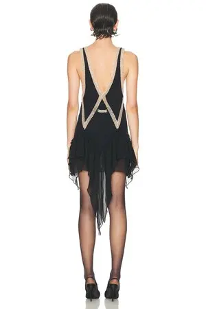 Attico Embroidered Mini Dress