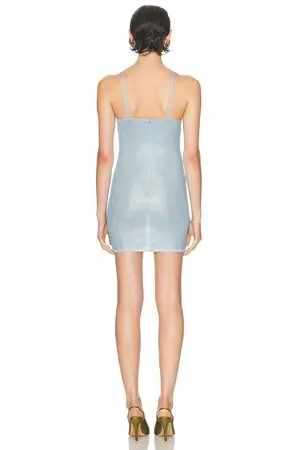 David Koma Cowl Neck Rhinestone Mini Dress