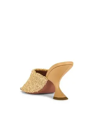 Amina Muaddi Taylor Raffia 90 Slipper - Beige