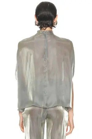 Lapointe Metallic Organza Cape Tee