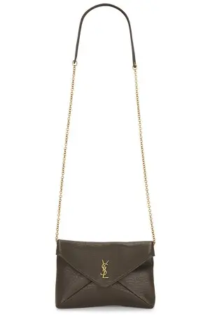 Saint Laurent Small Pouch On Chain - Light Musk
