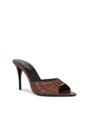 Saint Laurent Babylone Mule Sandal - Aesthetic Brown