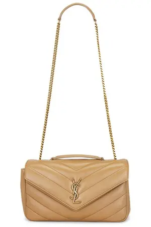 Saint Laurent Medium Loulou Chain Bag - Natural Tan