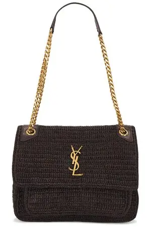 Saint Laurent Raffia Shoulder Bags