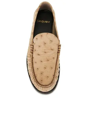 Saint Laurent Ostrich Leather Loafer - Light Tobacco
