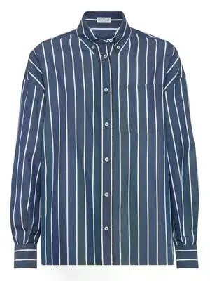 Brunello Cucinelli Striped Poplin Shirt