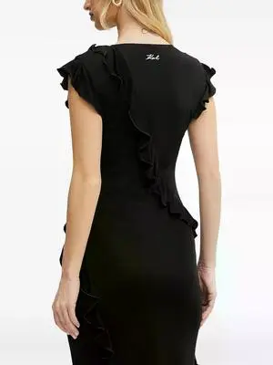 Karl Lagerfeld Ruffle-detail Midi Dress