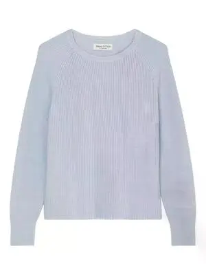 Marc O'polo Ribbed-knit Round-neck Sweater - Blue