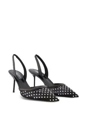 Paris Texas Crystal-embellished Slingback Pumps - Black