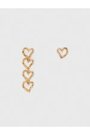 Maje Asymmetric Heart Earrings - Gold