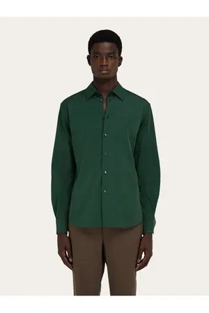 FERRAGAMO Micro-patterned Shirt - Natural