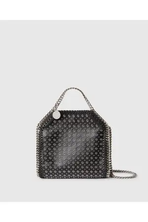 Stella McCartney Falabella Eyelet-Studded Mini Tote Bag - Black