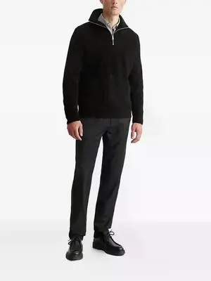 Marc O'polo Ribbed Quarter-zip Sweater - Black